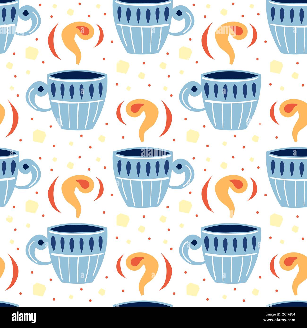 Little cute blue cup with beautiful patterns. Tableware for home ...