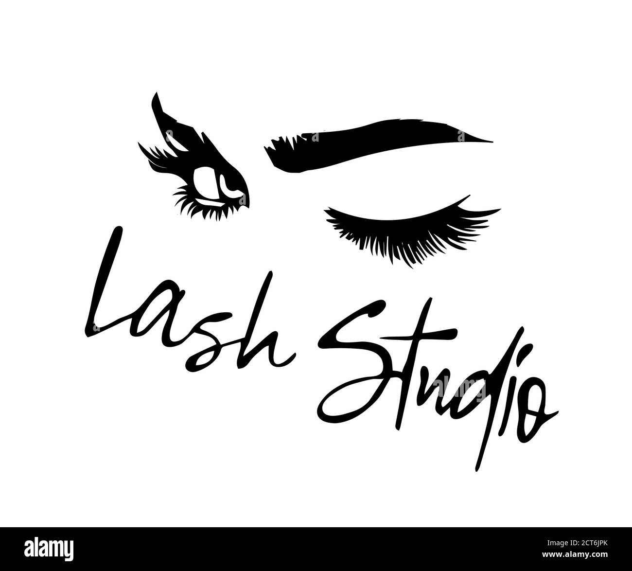 Eye lashes extensions Stock Vector Images - Alamy