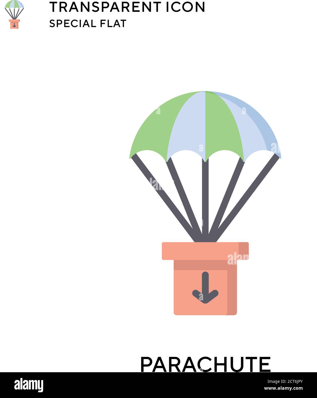 Parachute vector icon. Flat style illustration. EPS 10 vector Stock ...