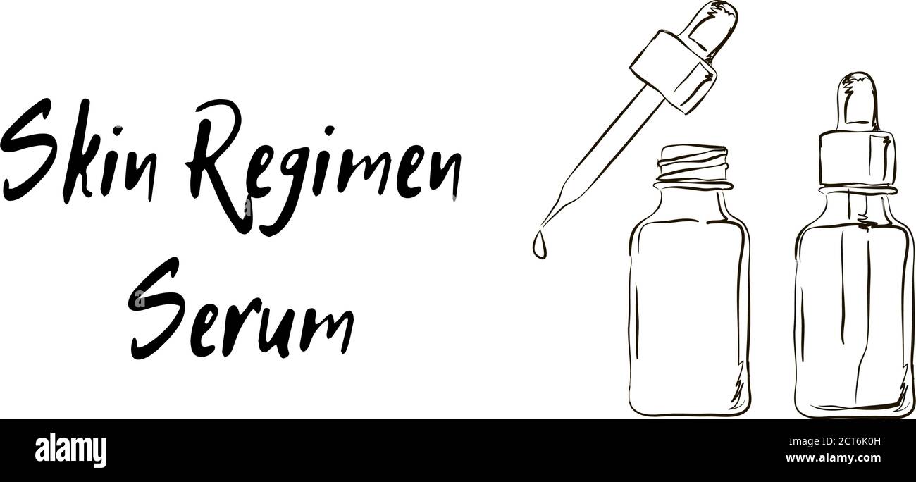 Sketch Of Cosmetics Skin Regimen Serum Stock Vector Image And Art Alamy
