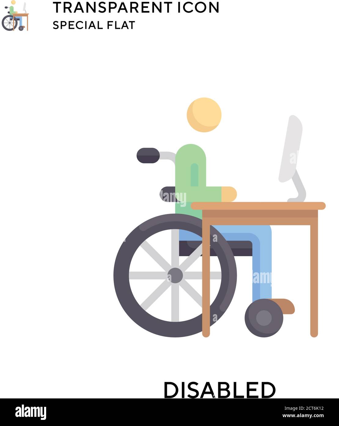 Disabled vector icon. Flat style illustration. EPS 10 vector Stock ...
