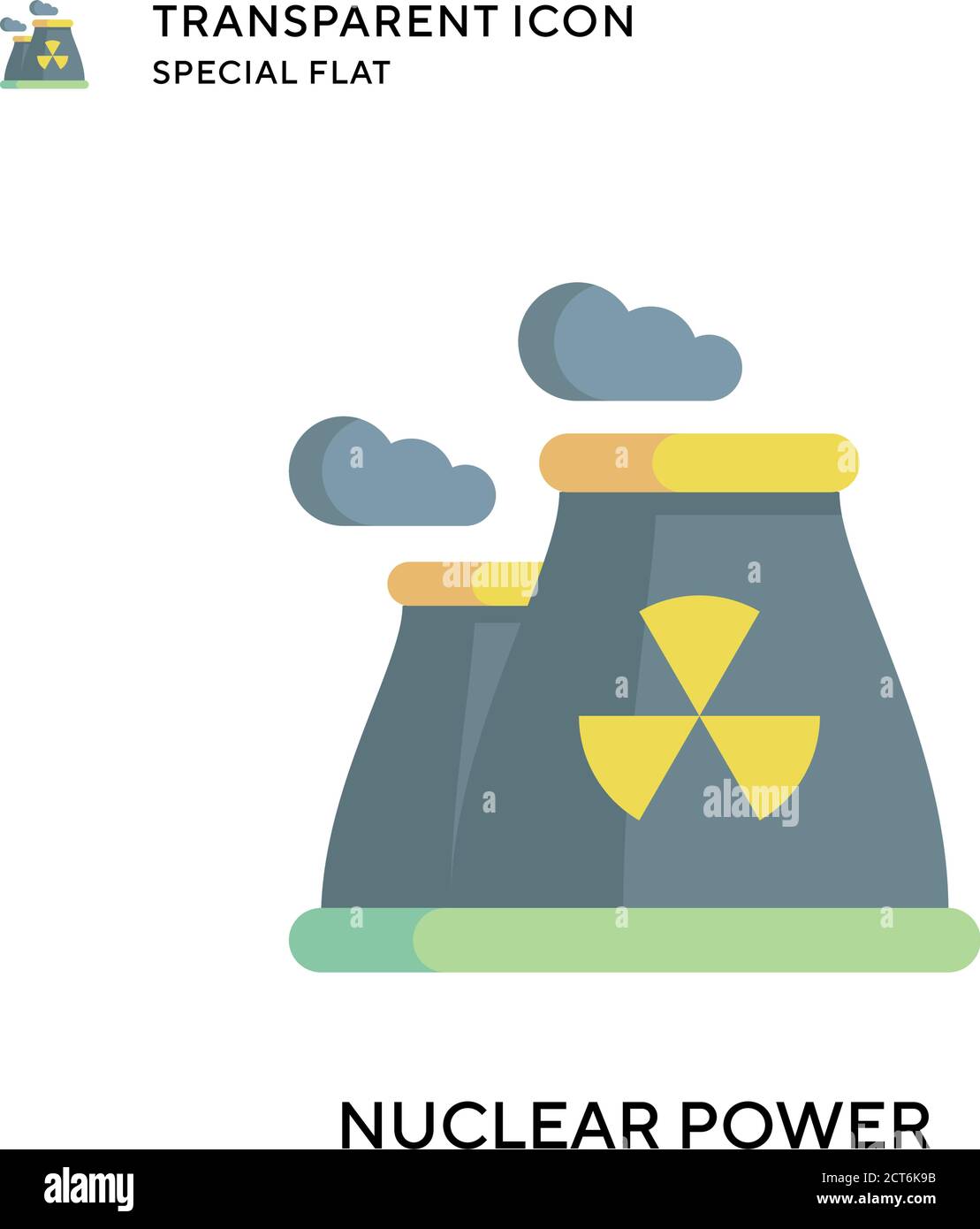 Nuclear power vector icon. Flat style illustration. EPS 10 vector Stock ...