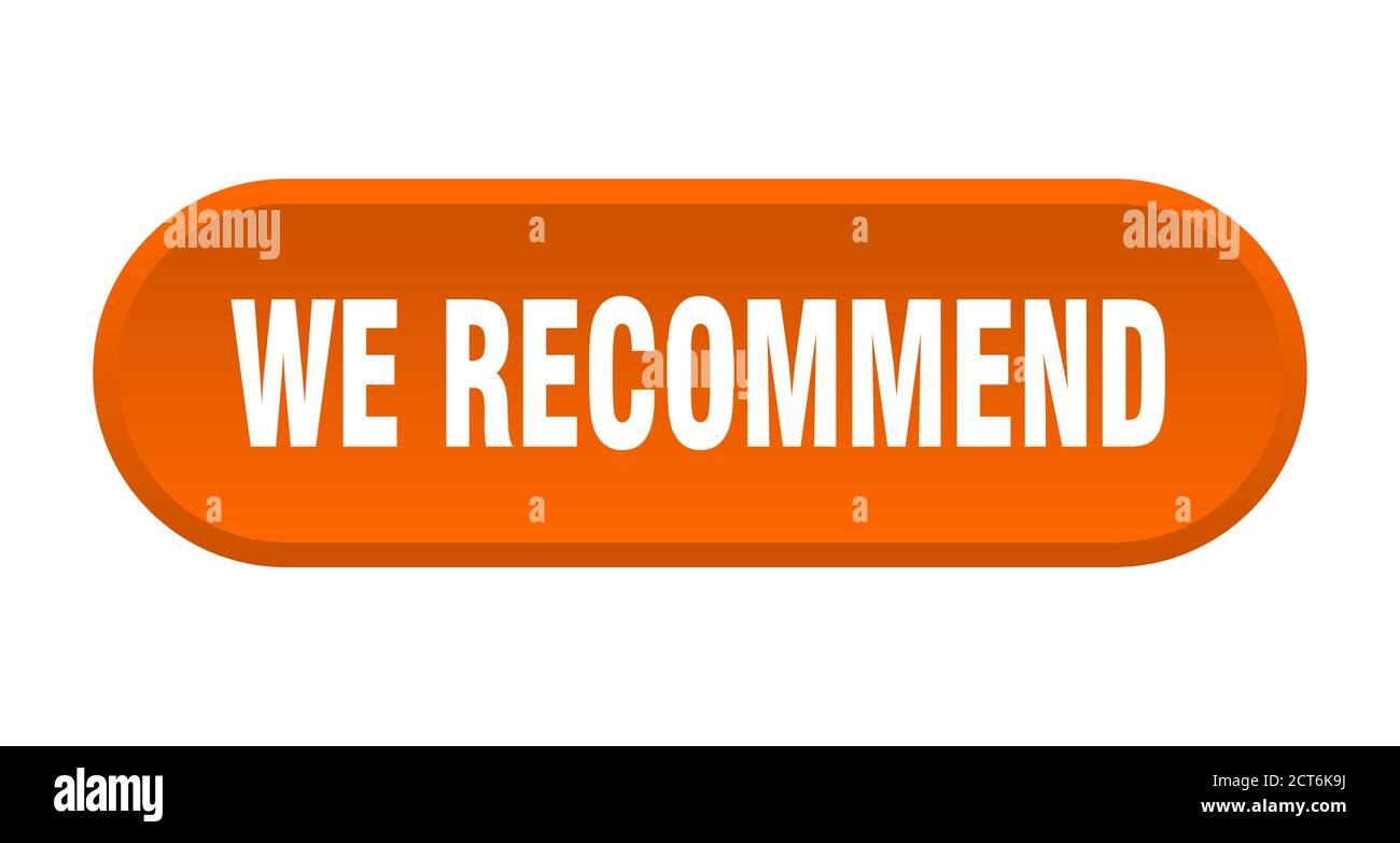 we recommend button. rounded sign isolated on white background Stock ...