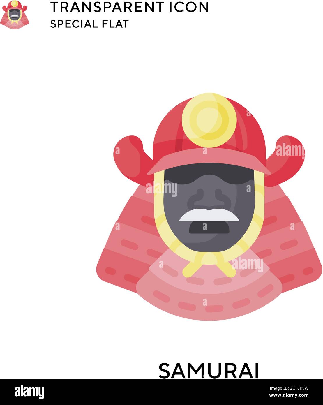 Japanese samurai mask icon flat hi-res stock photography and images - Alamy