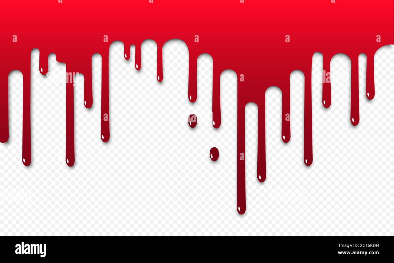 Blood flow or red paint dripping. Halloween concept. Bloody ink flow ...