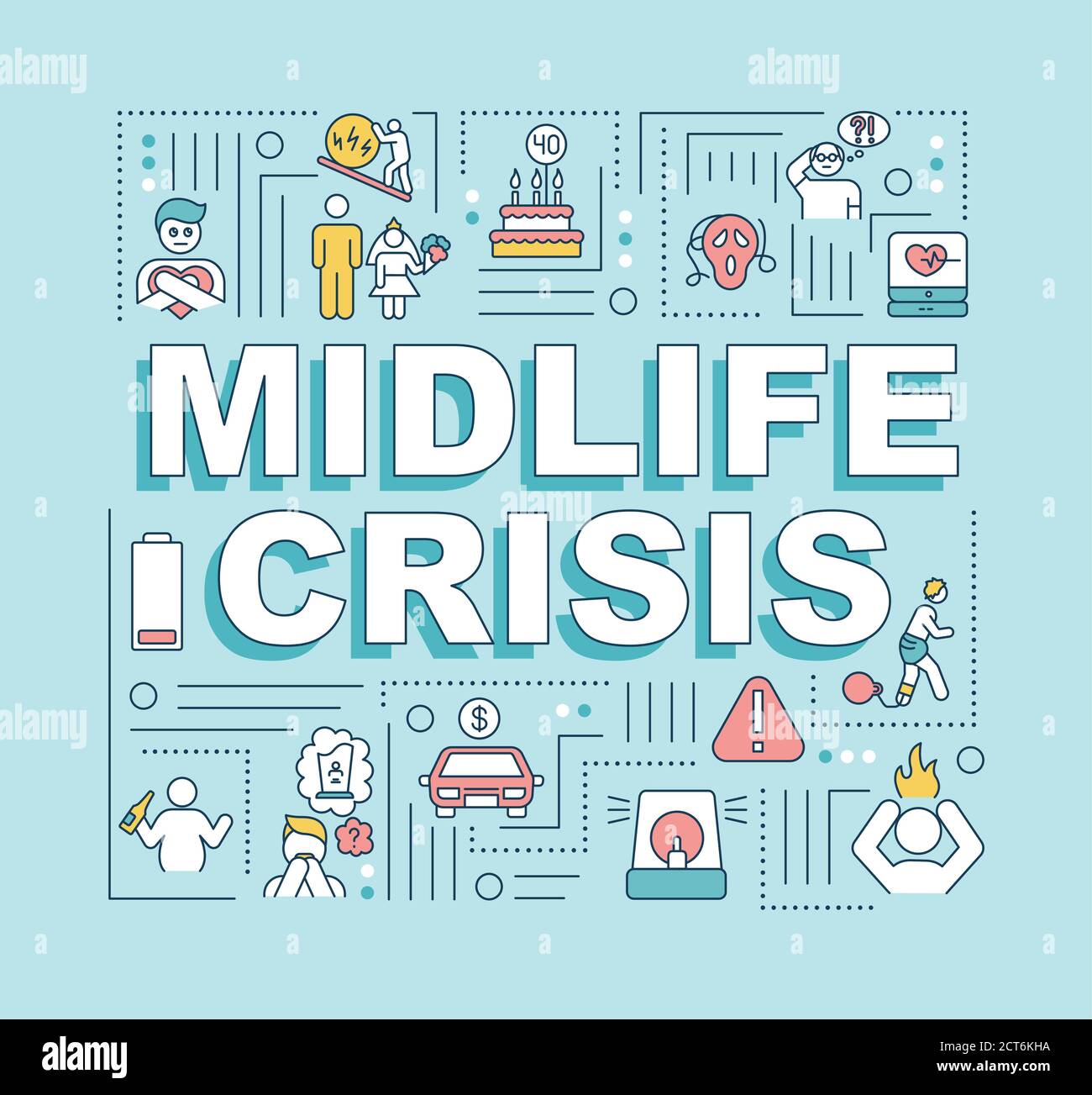 Midlife crisis word concepts banner Stock Vector Image & Art - Alamy