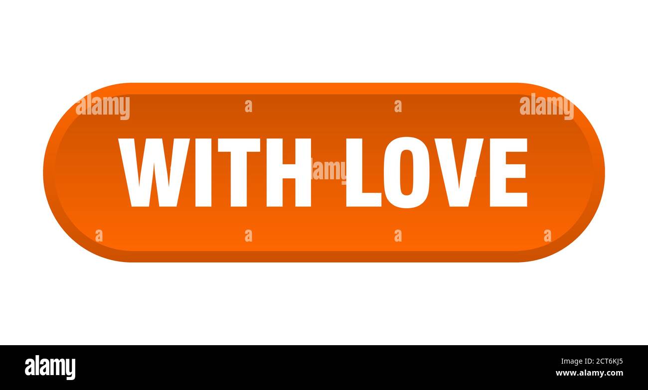 with love button. rounded sign isolated on white background Stock ...