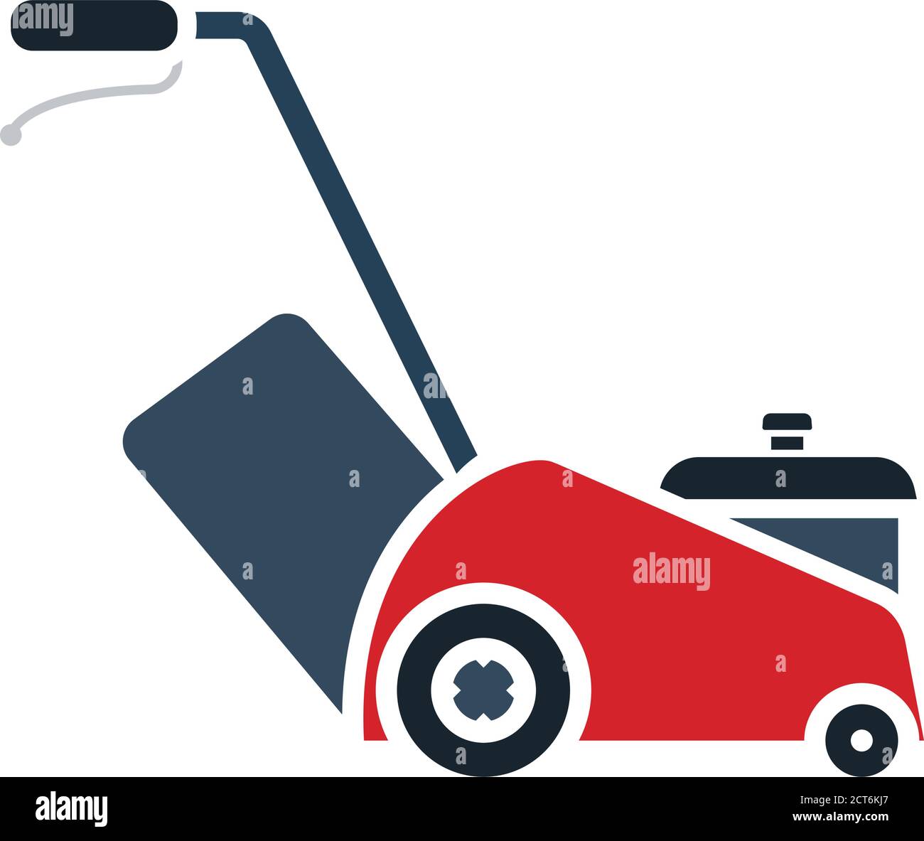 Lawn Mower Icon. Flat Color Design. Vector Illustration Stock Vector ...