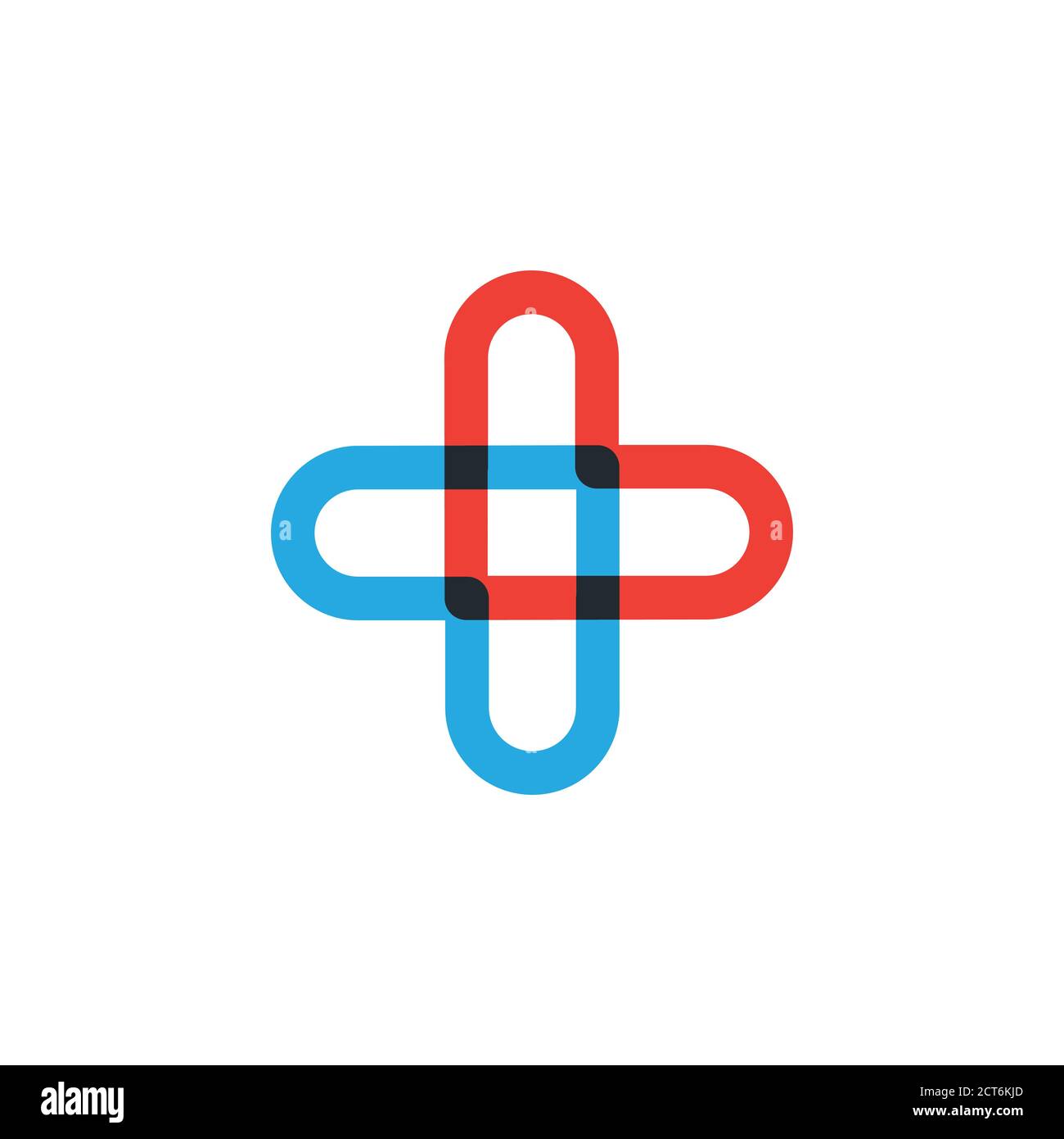 Red and blue cross element help icons business logo, medical cross logo ...
