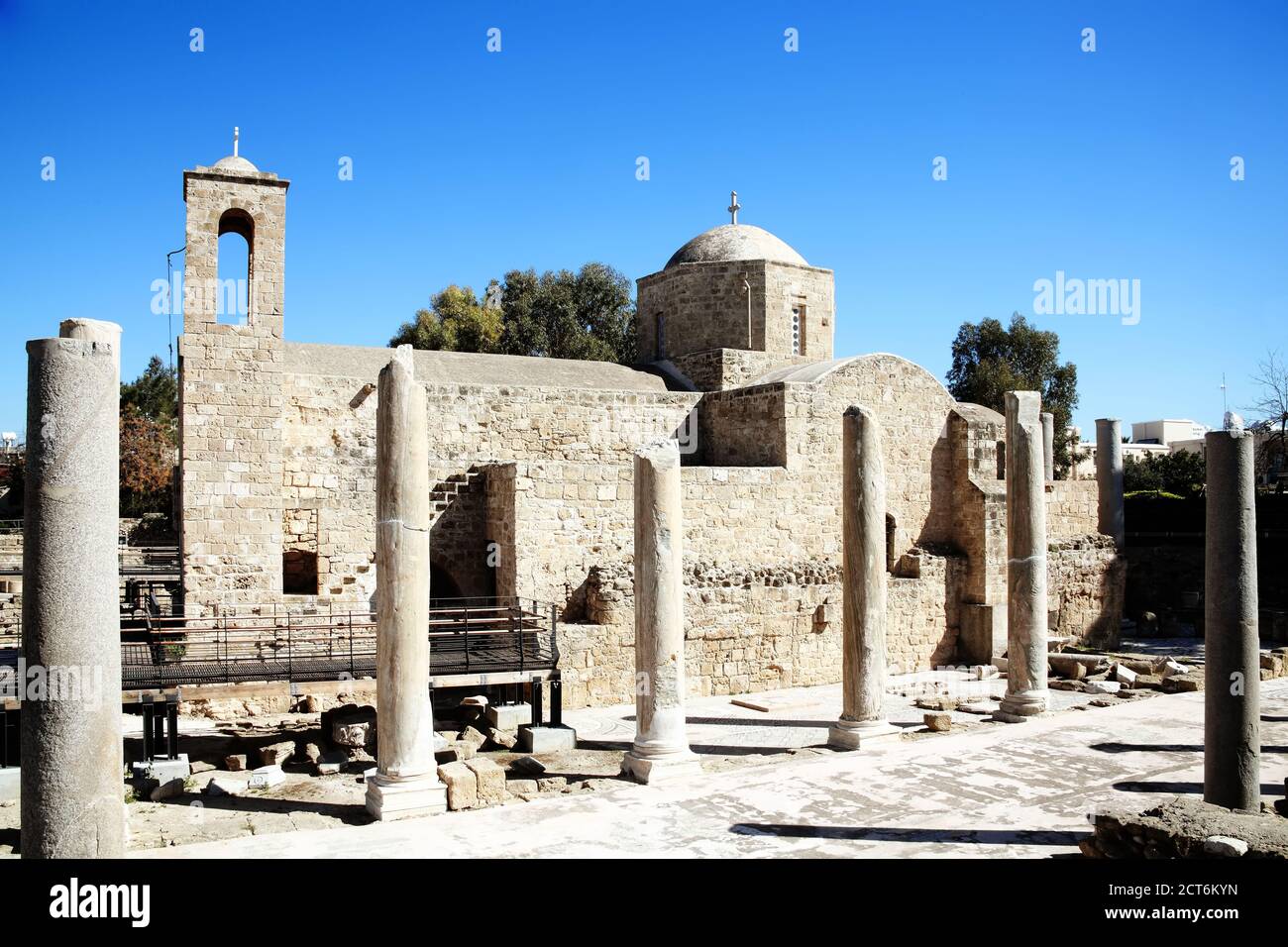Agia Kyriaki church a 12th century church in Paphos Cyprus with it's ...
