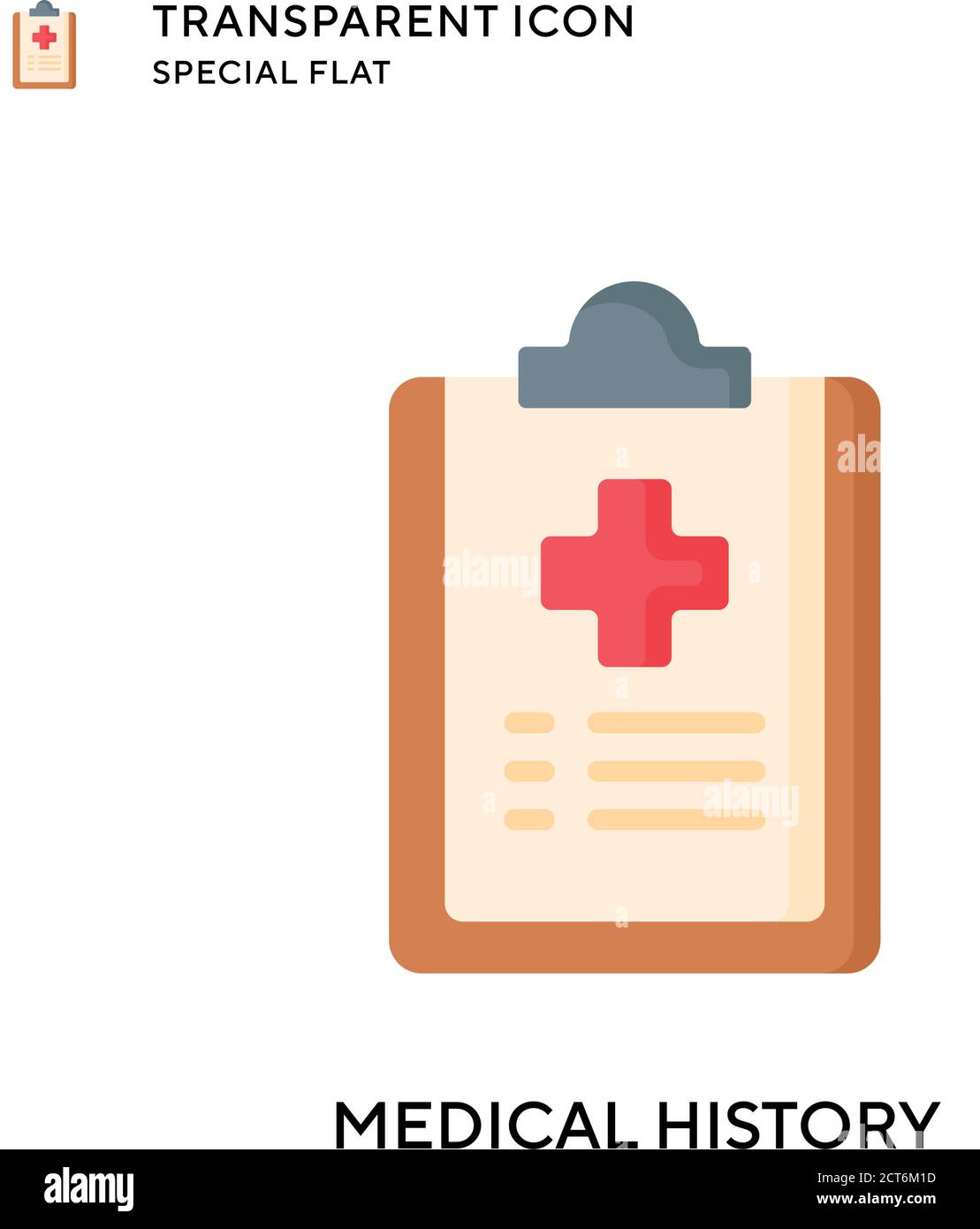 Medical history vector icon. Flat style illustration. EPS 10 vector ...