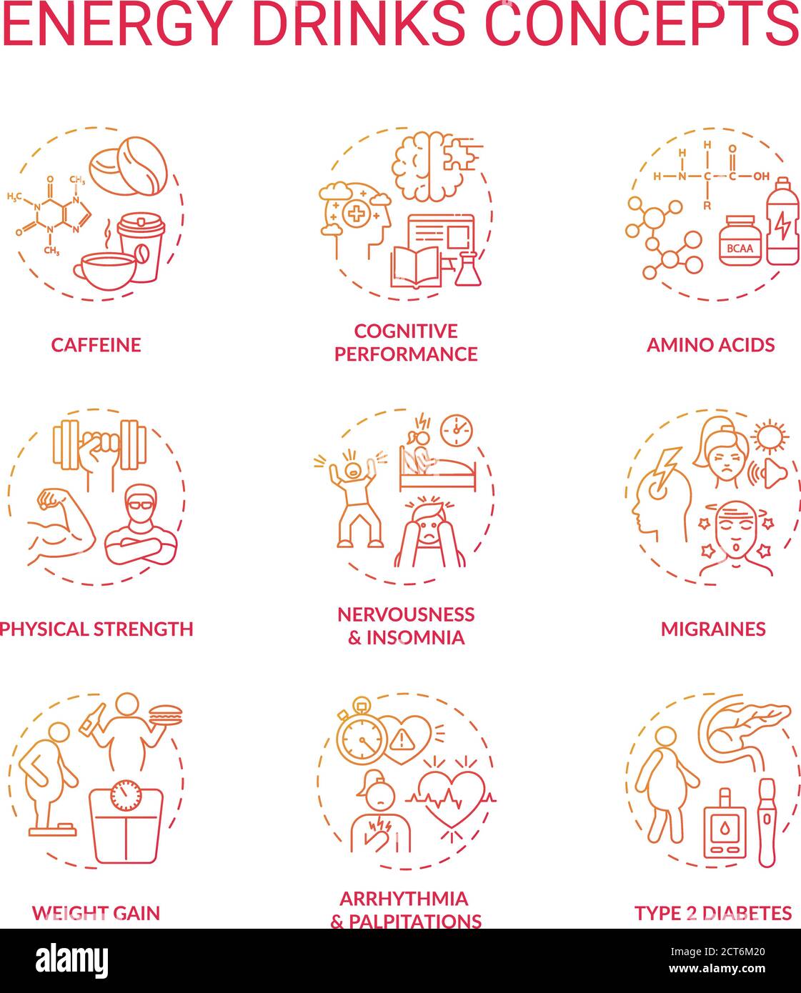 Energy drinks concept icons set Stock Vector Image & Art - Alamy