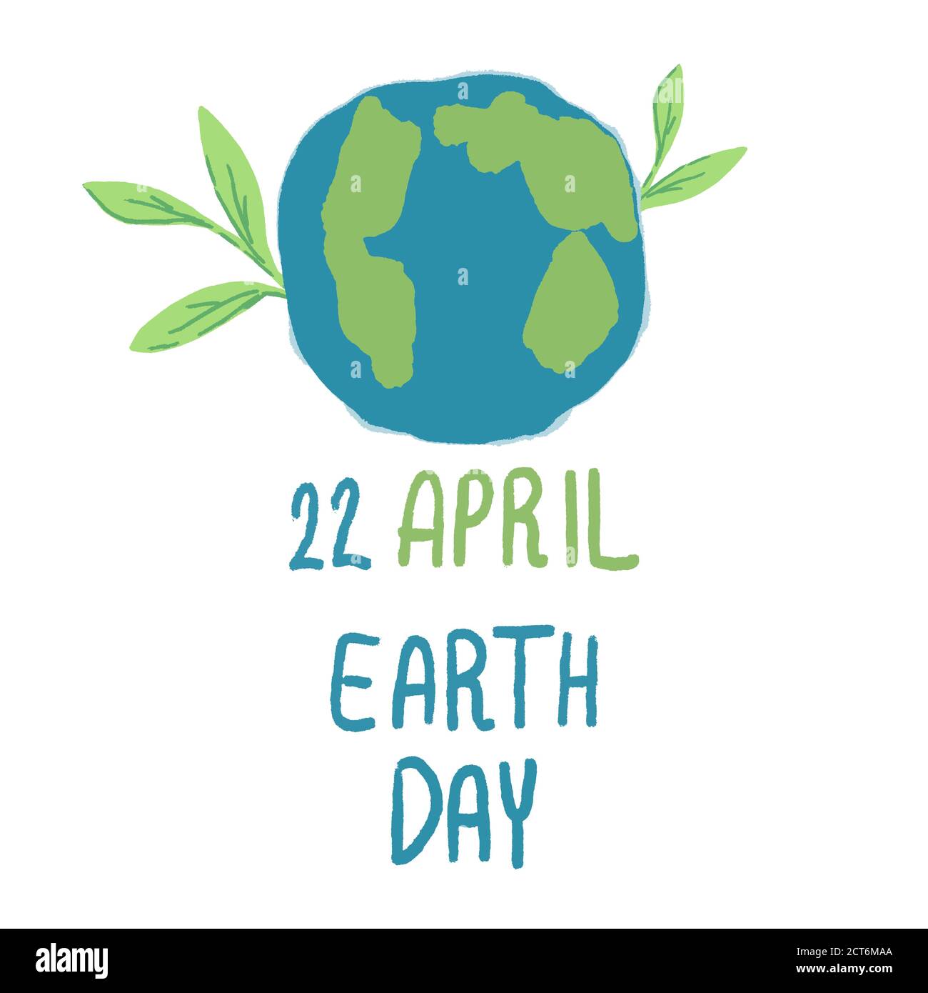Earth day poster on white isolated backdrop. 22 april text for ...
