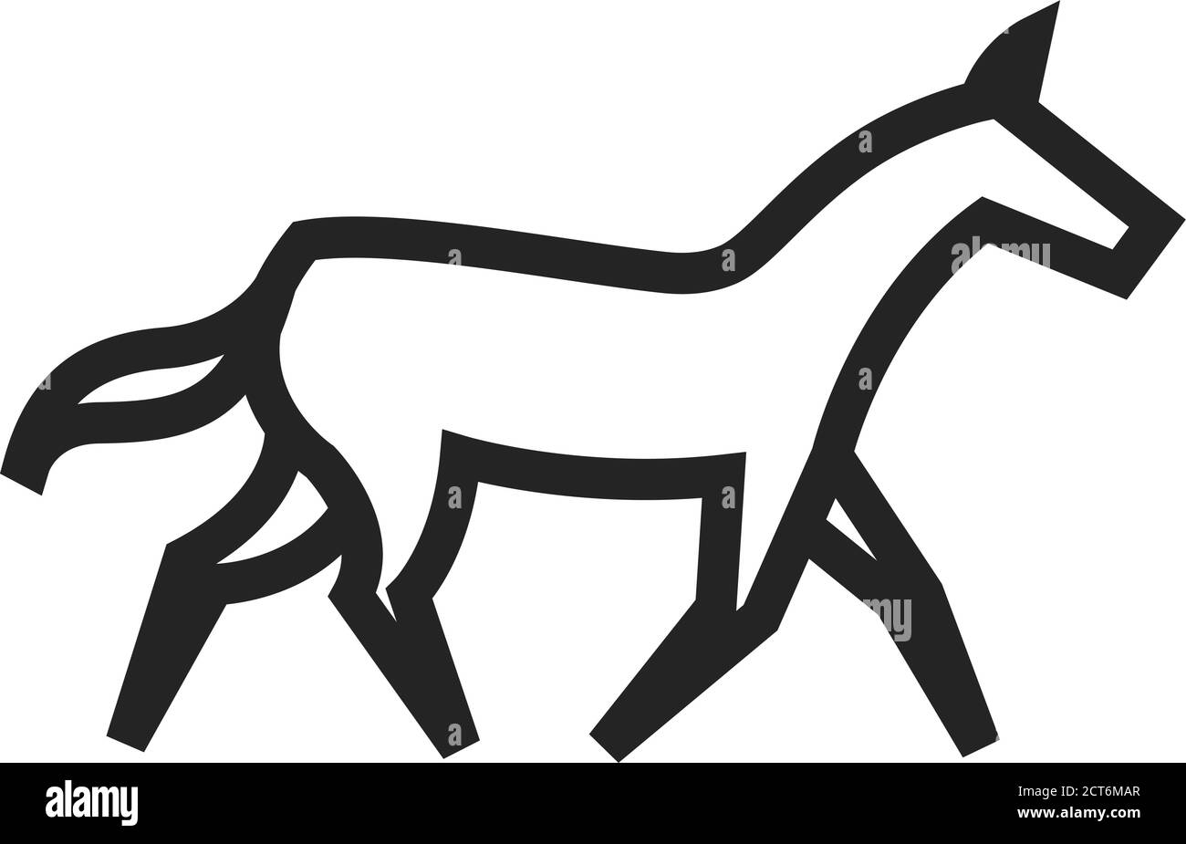 Horse Running Outline