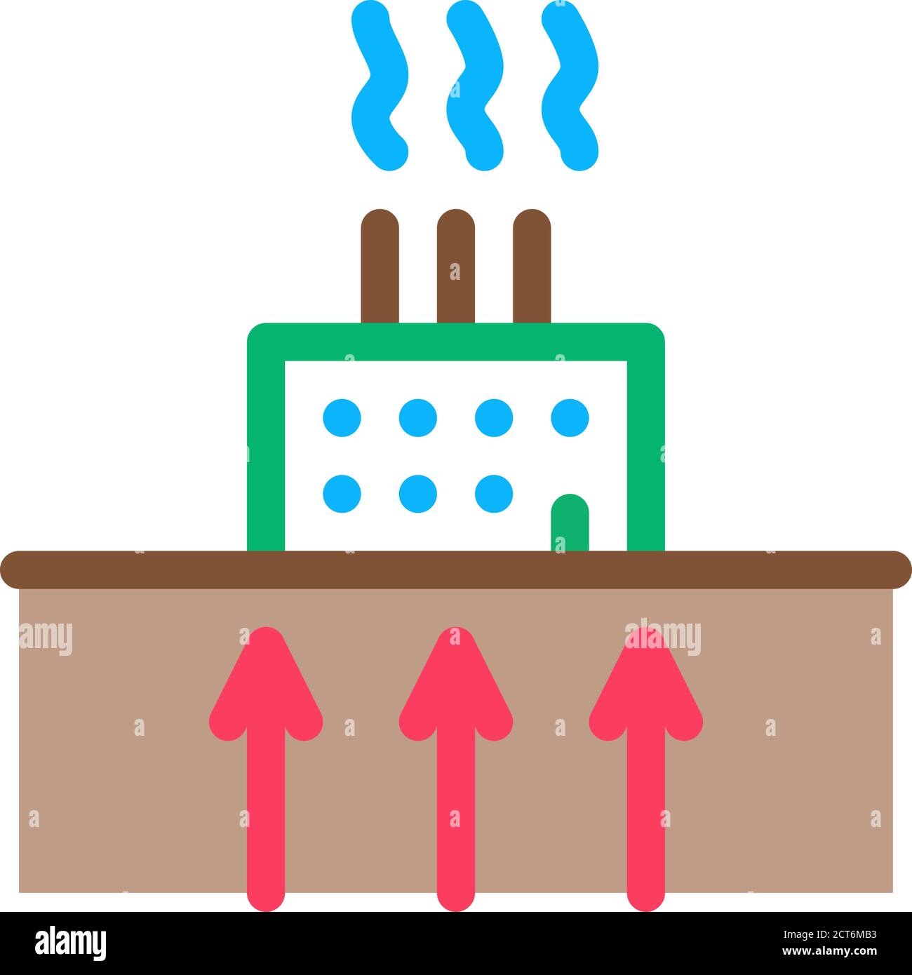 geothermal heating factory icon vector outline illustration Stock ...