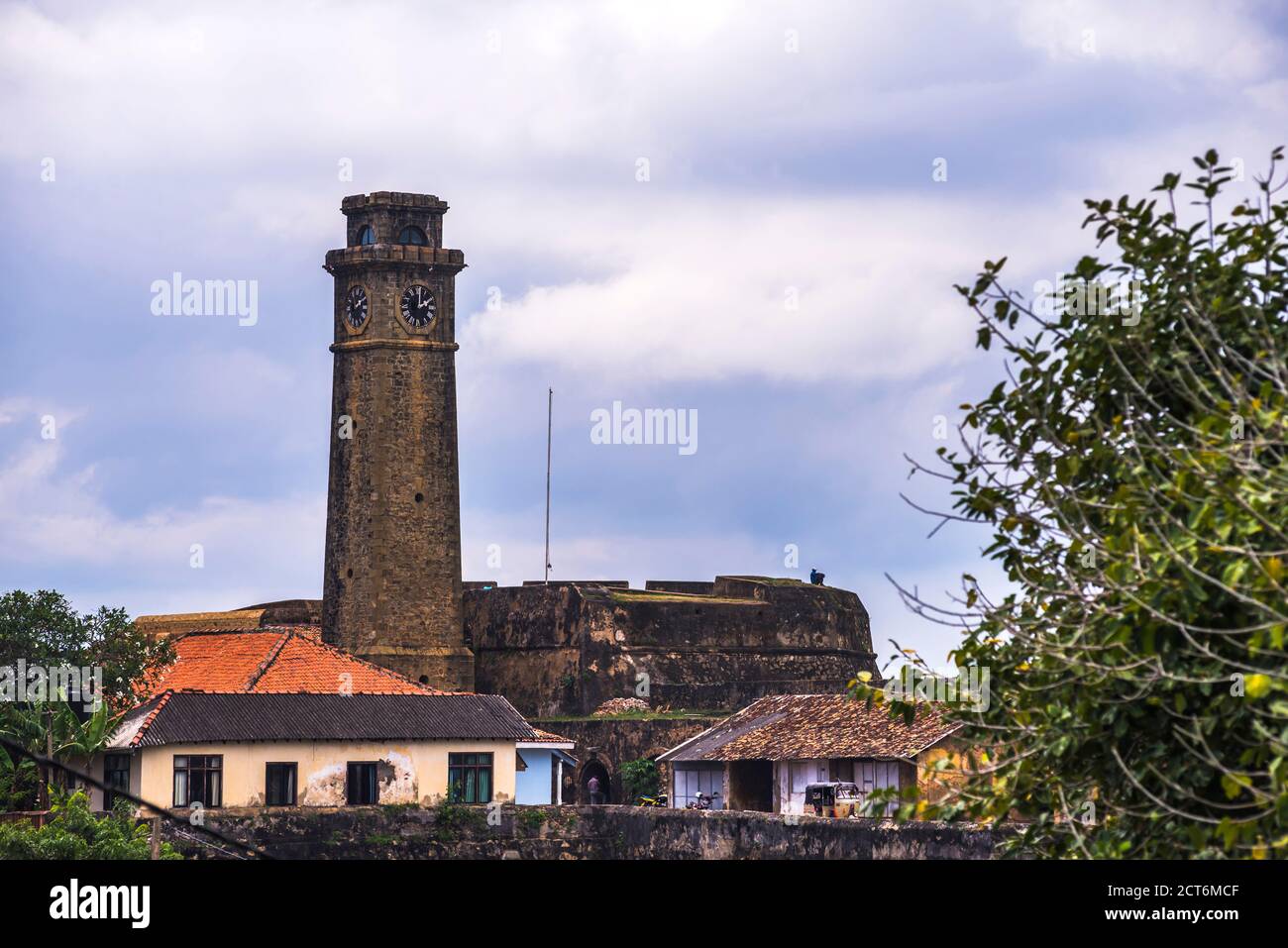 Galle clock tower in the Old Town of Galle, a UNESCO World Heritage ...