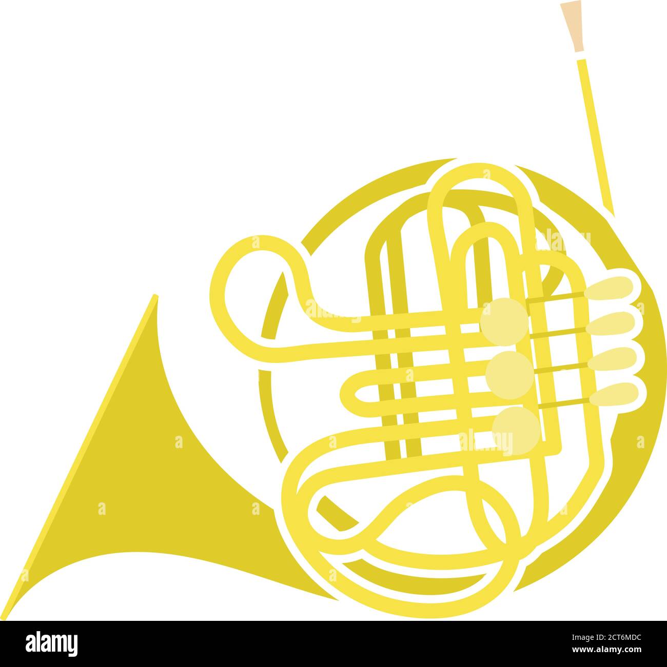 Horn Icon. Flat Color Design. Vector Illustration Stock Vector Image ...