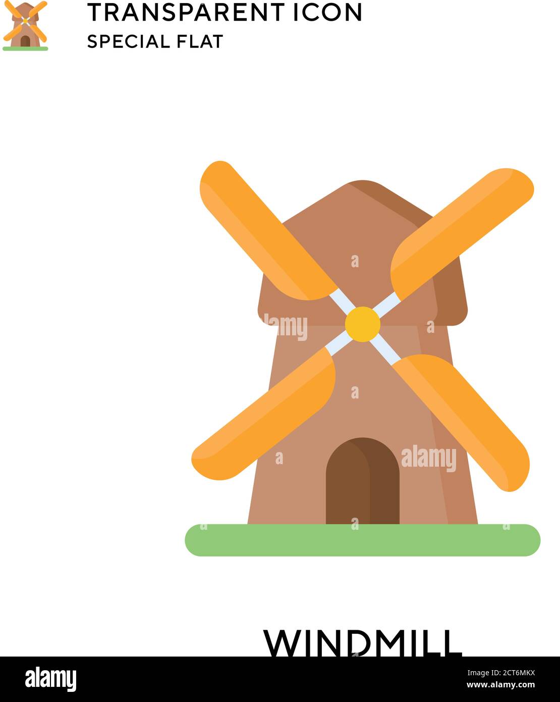 Windmill vector icon. Flat style illustration. EPS 10 vector Stock ...