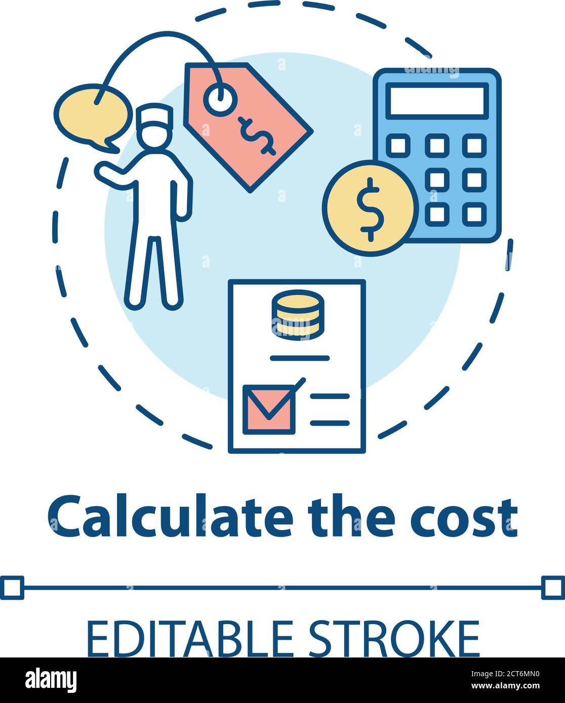 Calculate cost concept icon Stock Vector Image & Art - Alamy