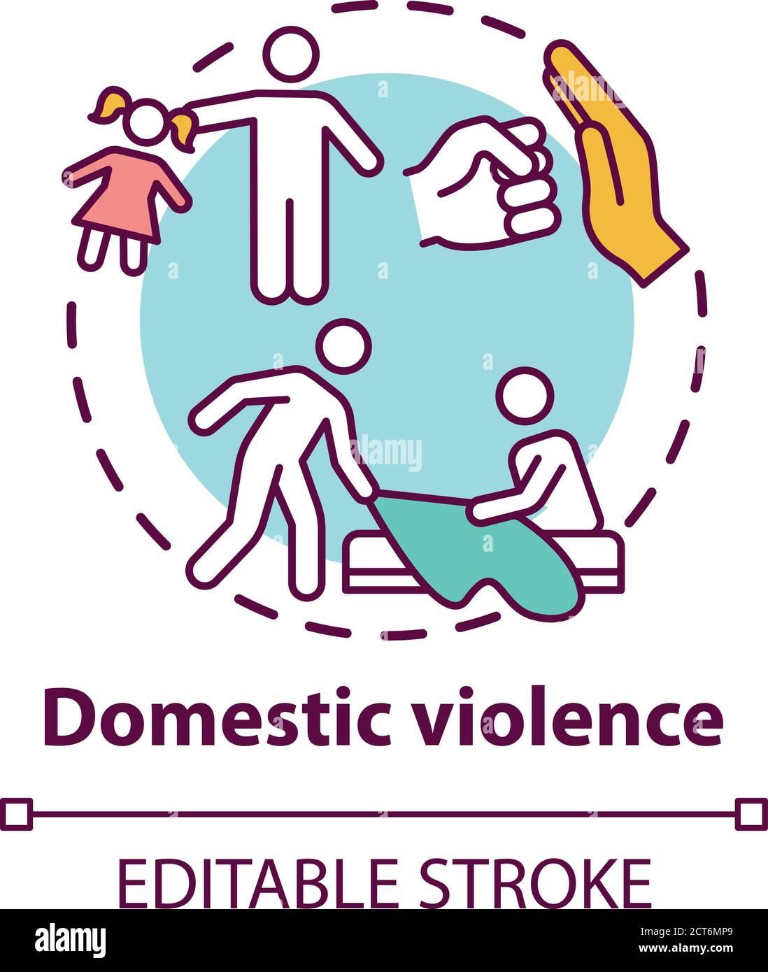 Domestic violence concept icon Stock Vector Image & Art - Alamy