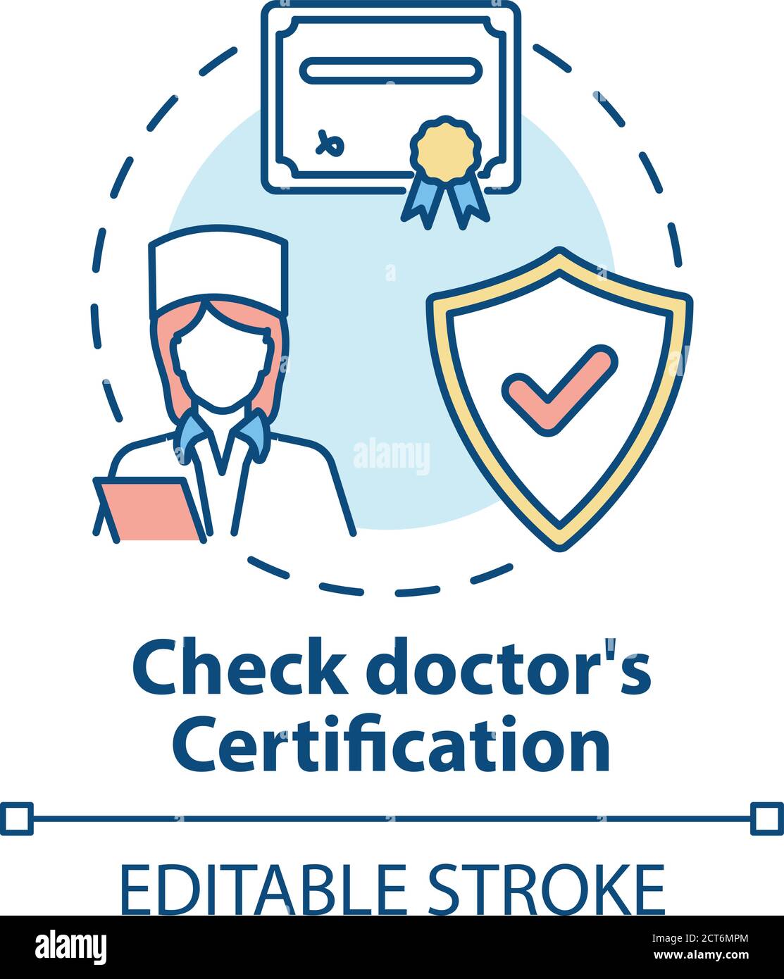 Check doctors certification concept icon Stock Vector Image & Art - Alamy