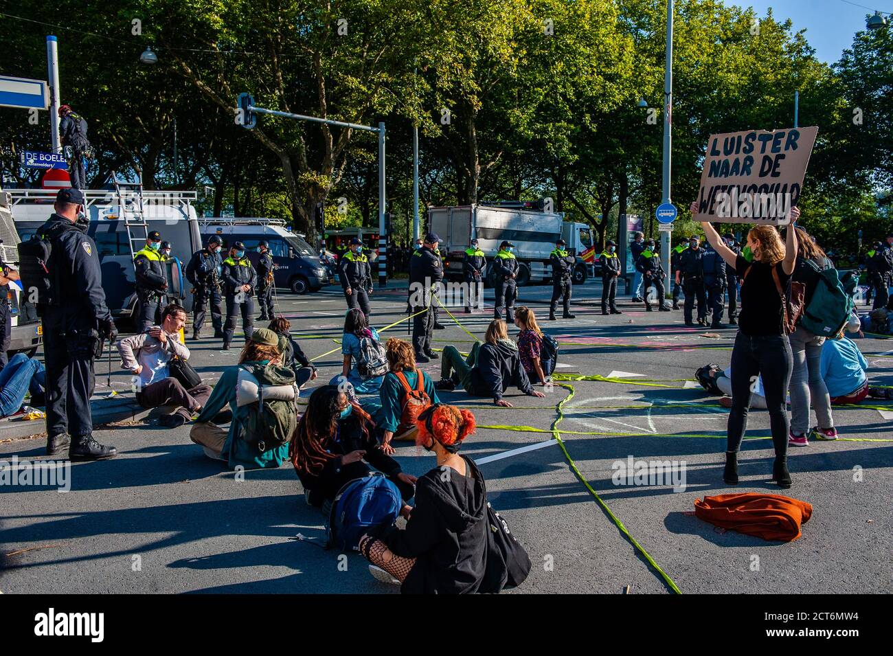 Amsterdam, Netherlands. 21st Sep, 2020. Activists stage sit-in during ...