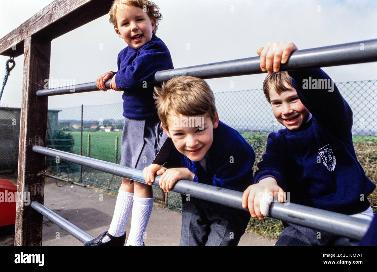 Children in the playground at Winfrith Newburgh CofE First School ...