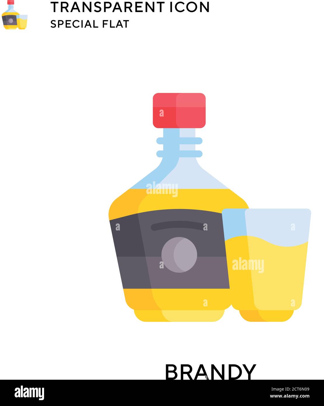 Brandy vector icon. Flat style illustration. EPS 10 vector Stock Vector Image & Art - Alamy