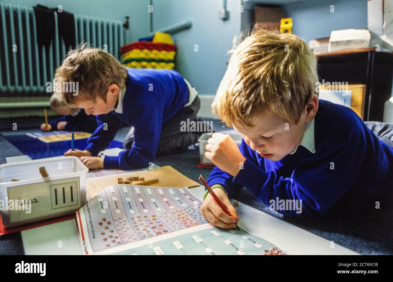 Children in the classroom at Wool First School in Dorset doing ...