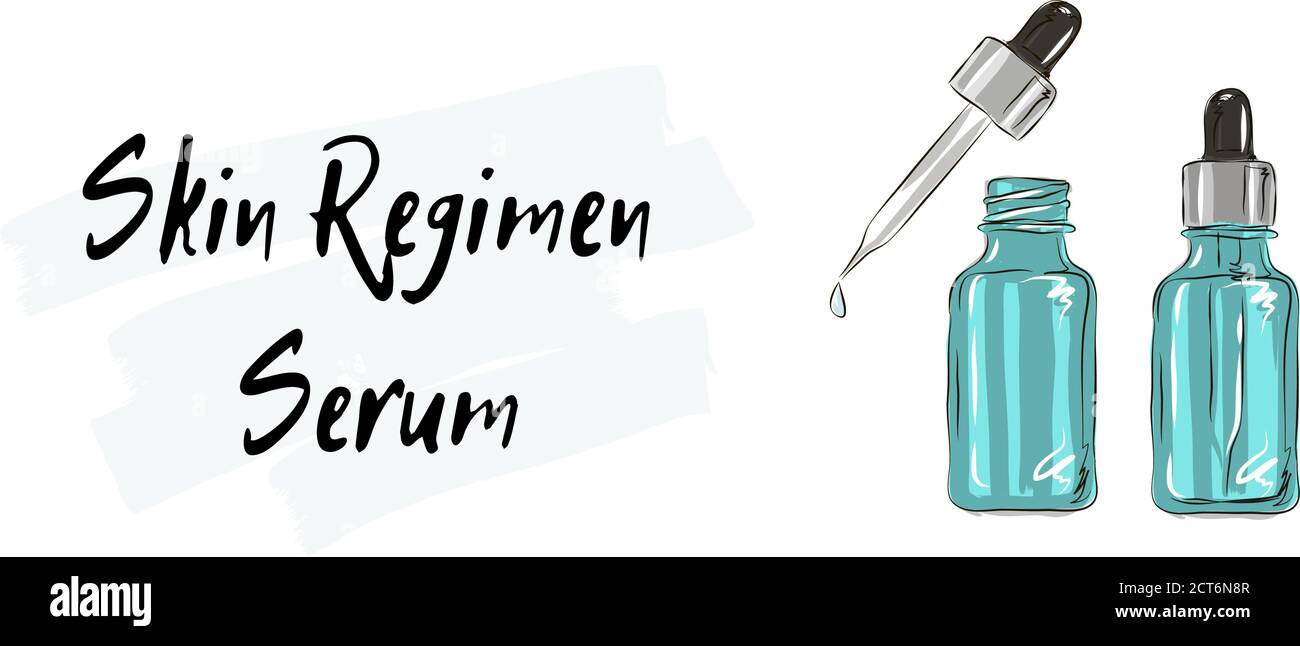 Sketch Of Cosmetics Skin Regimen Serum Stock Vector Image And Art Alamy