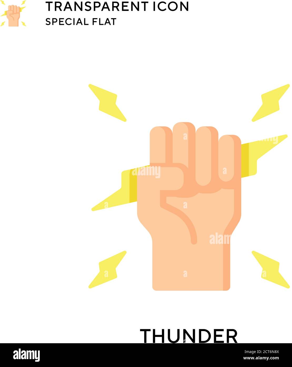 Thunder vector icon. Flat style illustration. EPS 10 vector Stock ...