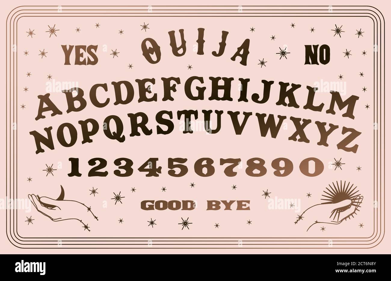 Ouija planchette with eye of providence line art, vector illustration ...