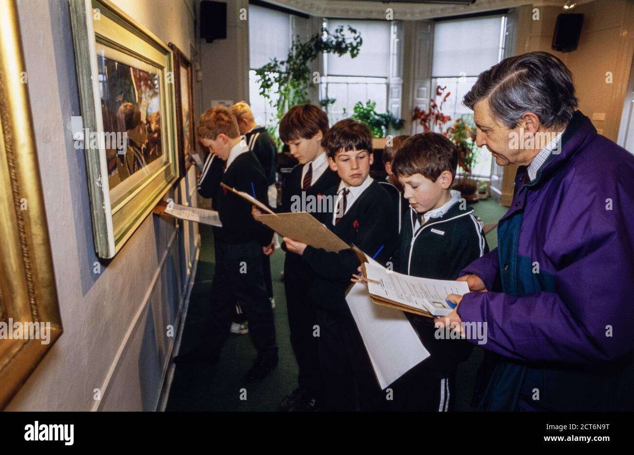 A school party from a local school on an educational visit to the ...