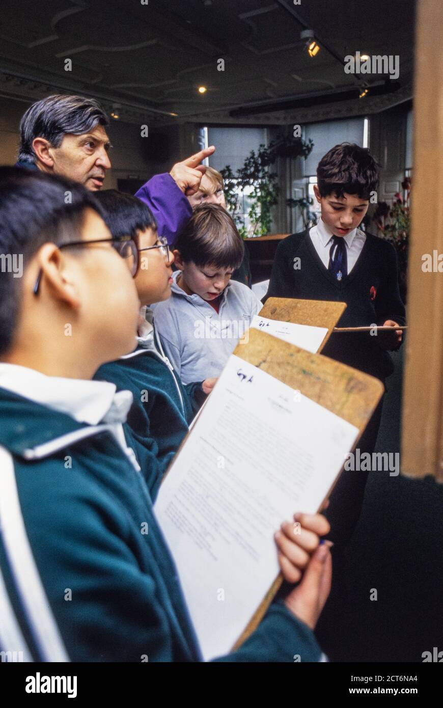 A school party from a local school on an educational visit to the ...