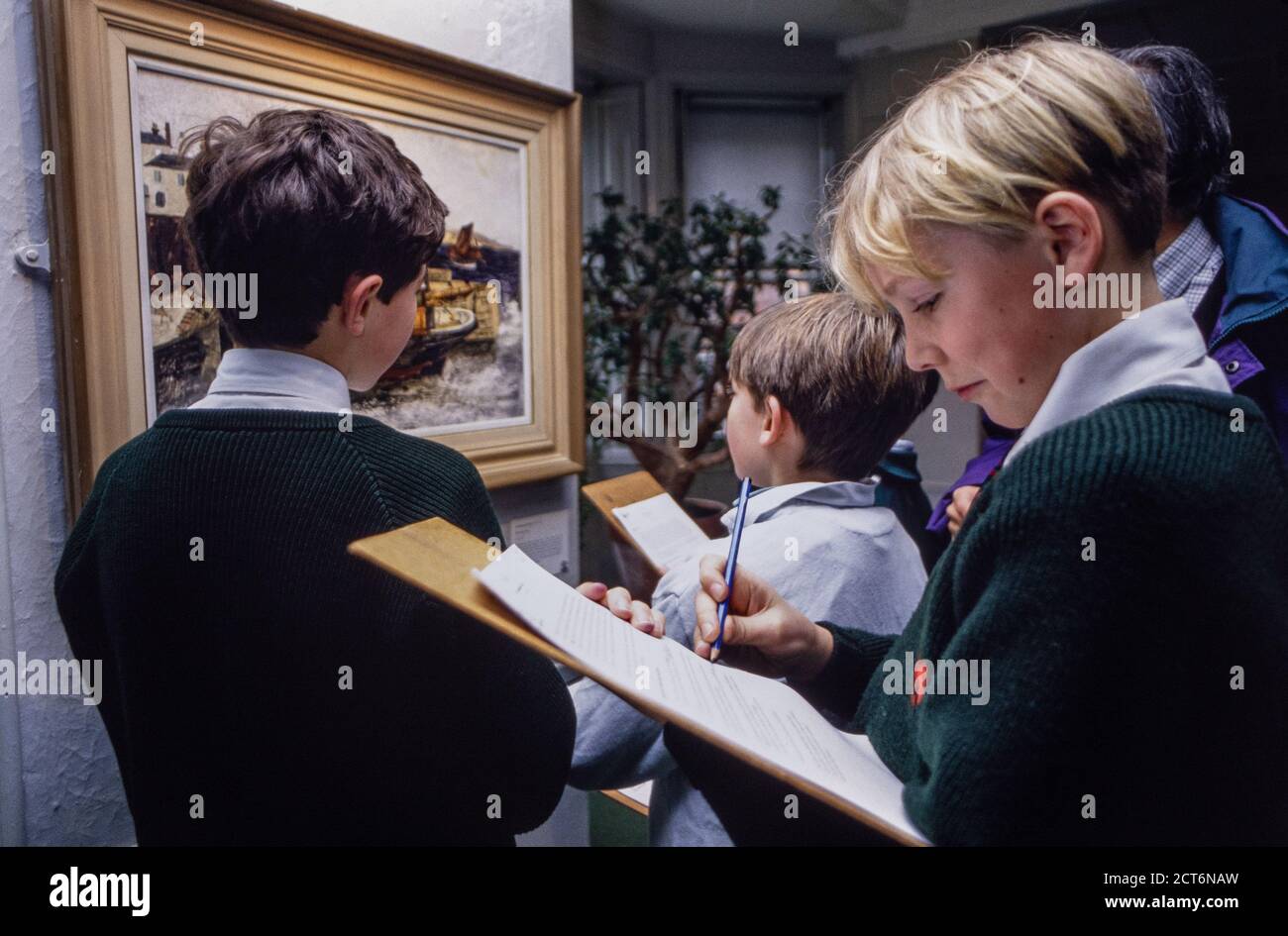 A school party from a local school on an educational visit to the ...