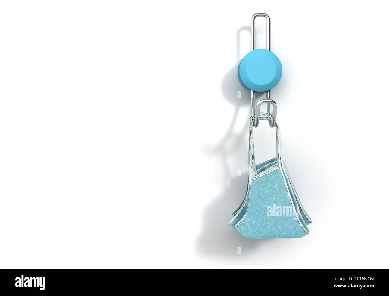 medical masks hang on wall hook 3d render on white Stock Photo - Alamy
