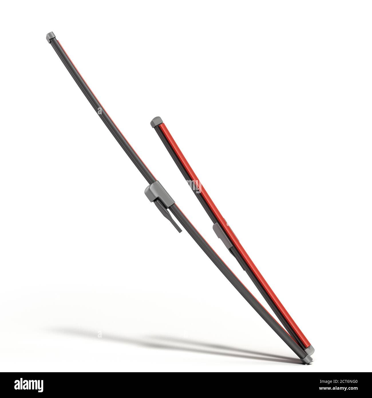 car wipers with red silicone coating 3d render isolate on white Stock ...