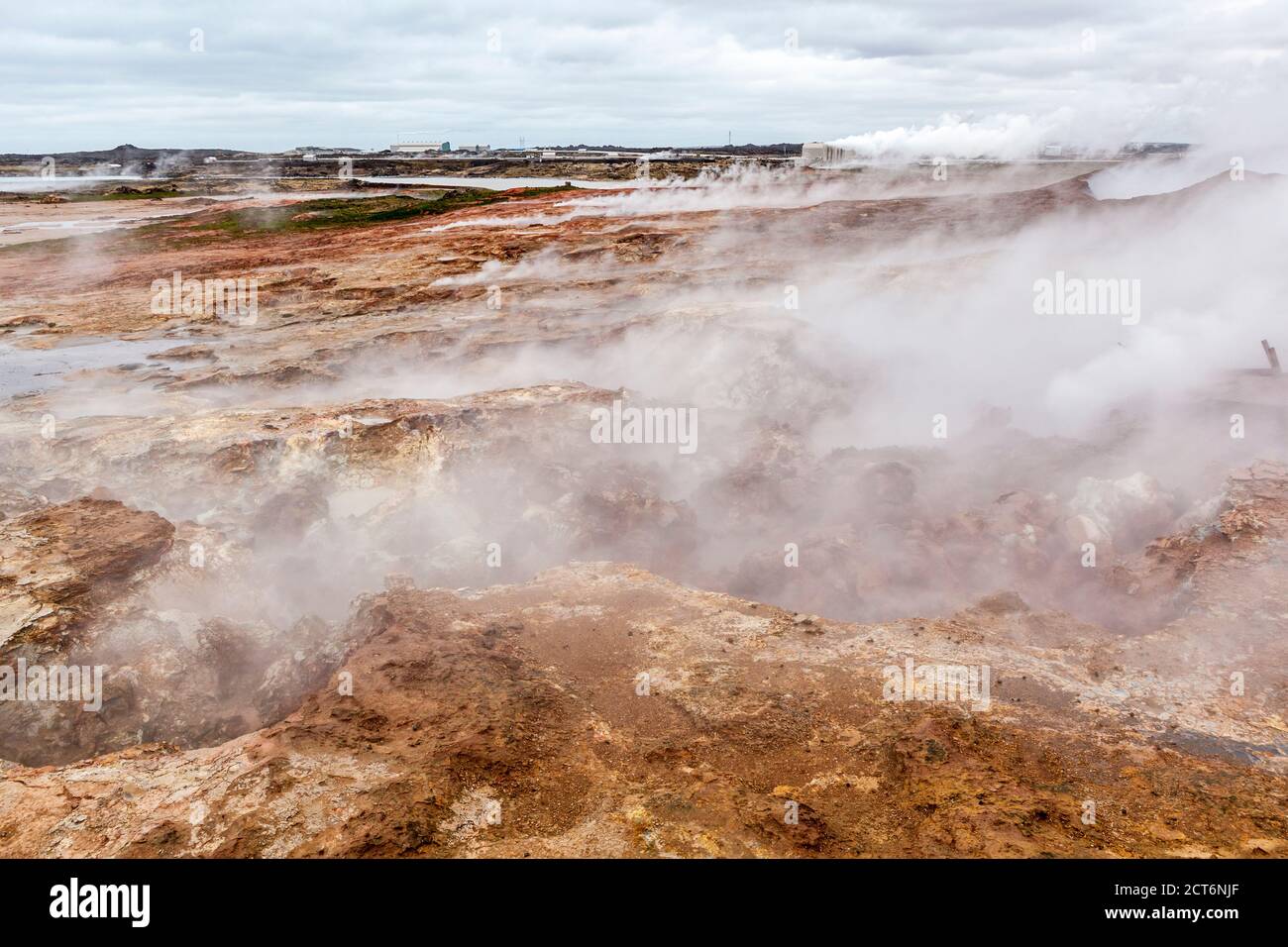 Gunnuhver mud pools and steam vents, the largest in Iceland Stock Photo ...