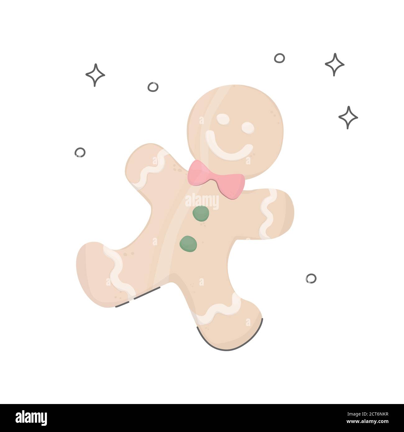 Gingerbread Christmas cookies with icing. Vector illustration isolated ...