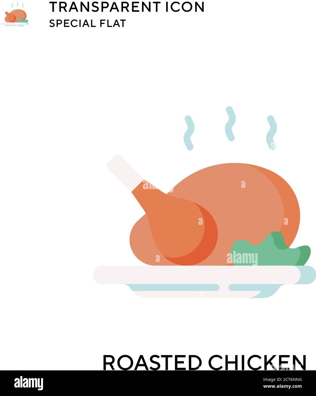 Roasted chicken vector icon. Flat style illustration. EPS 10 vector ...