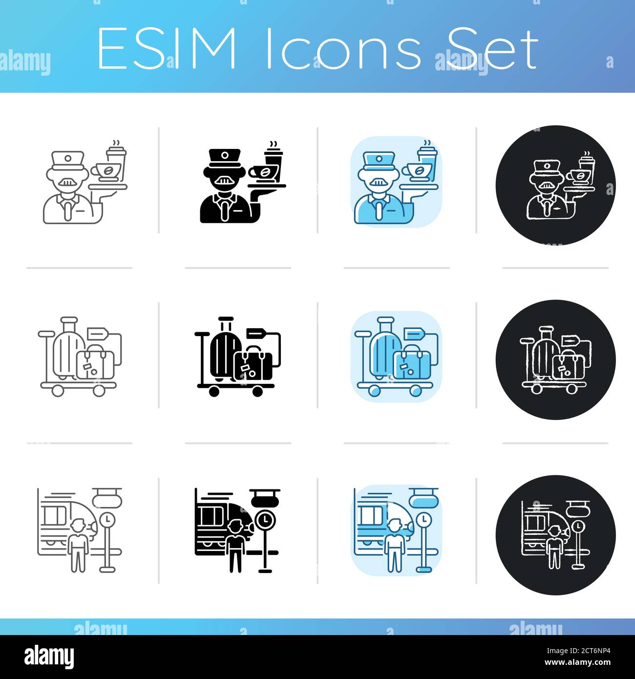 Railway services icons set Stock Vector Image & Art - Alamy