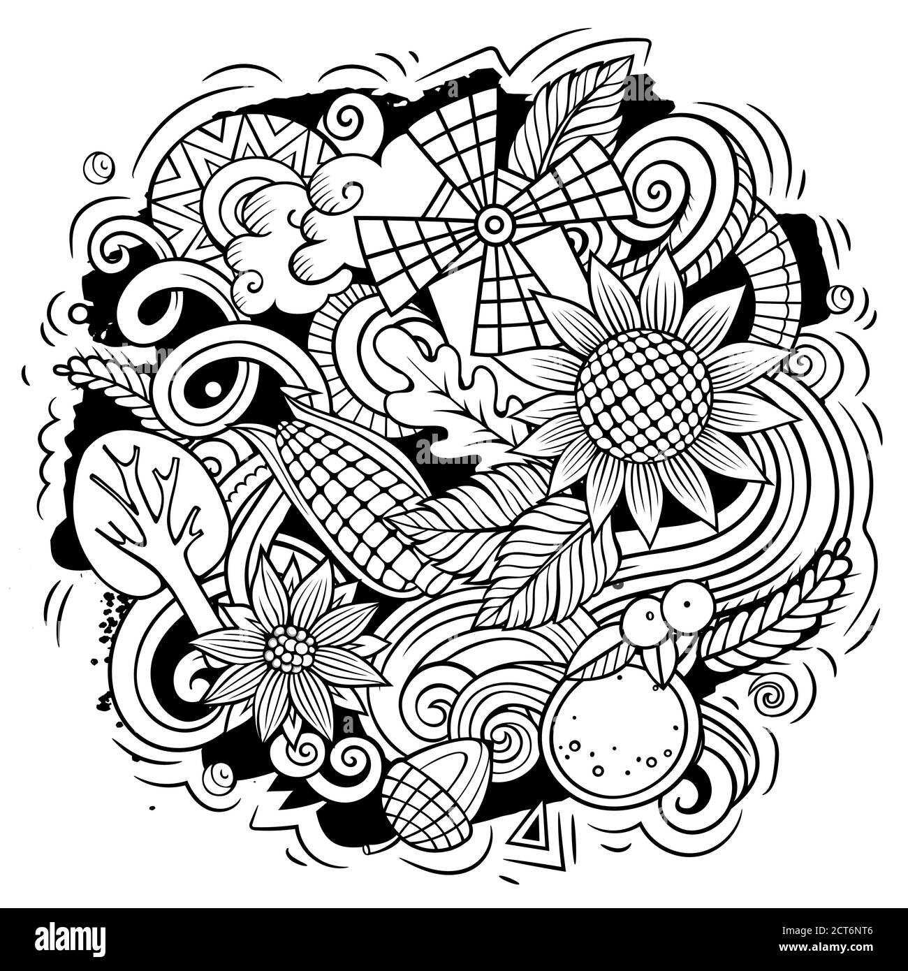 Thanksgiving hand drawn cartoon doodles illustration Stock Vector Image ...
