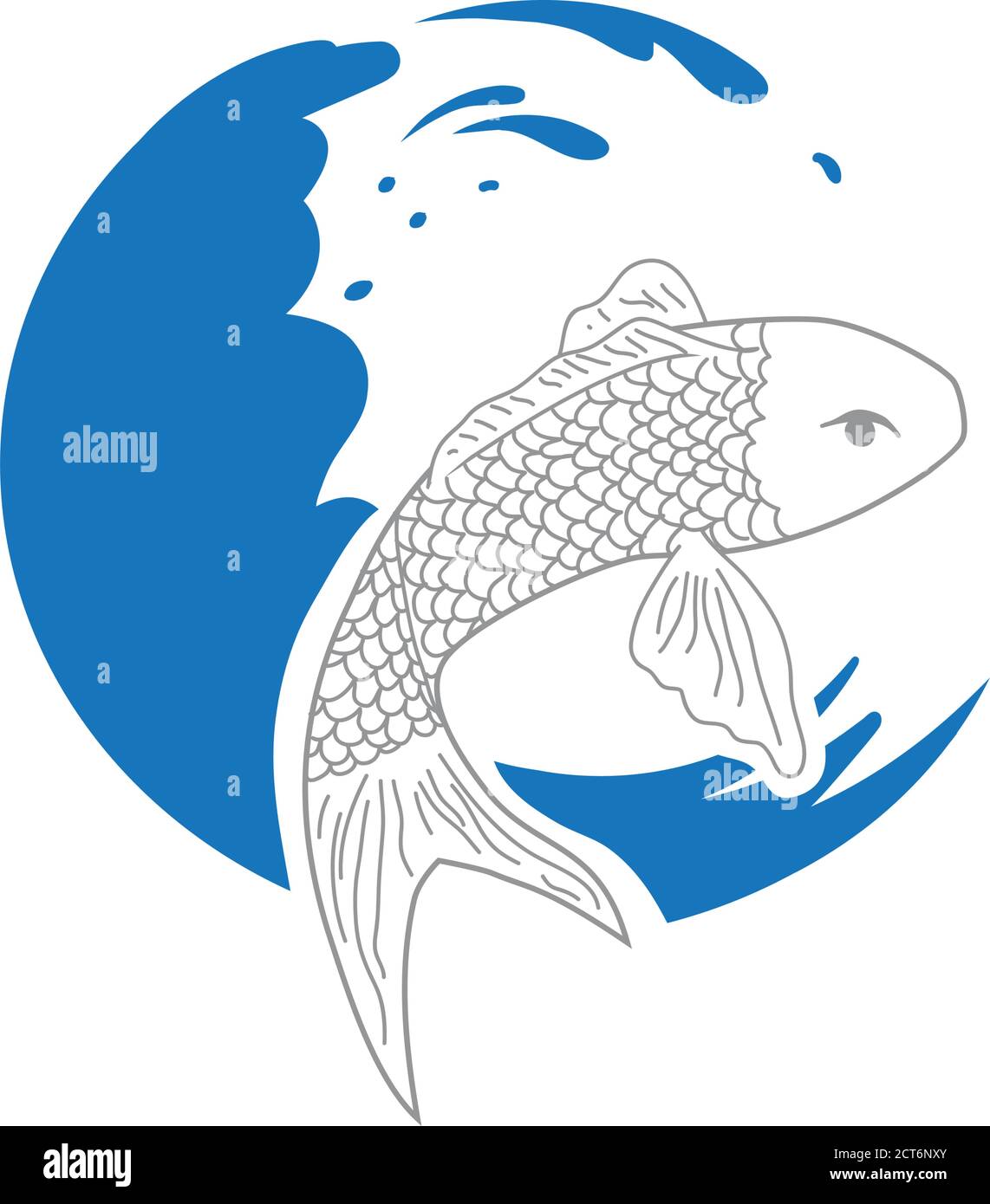 blue fish and ocean wave Stock Vector Image & Art - Alamy