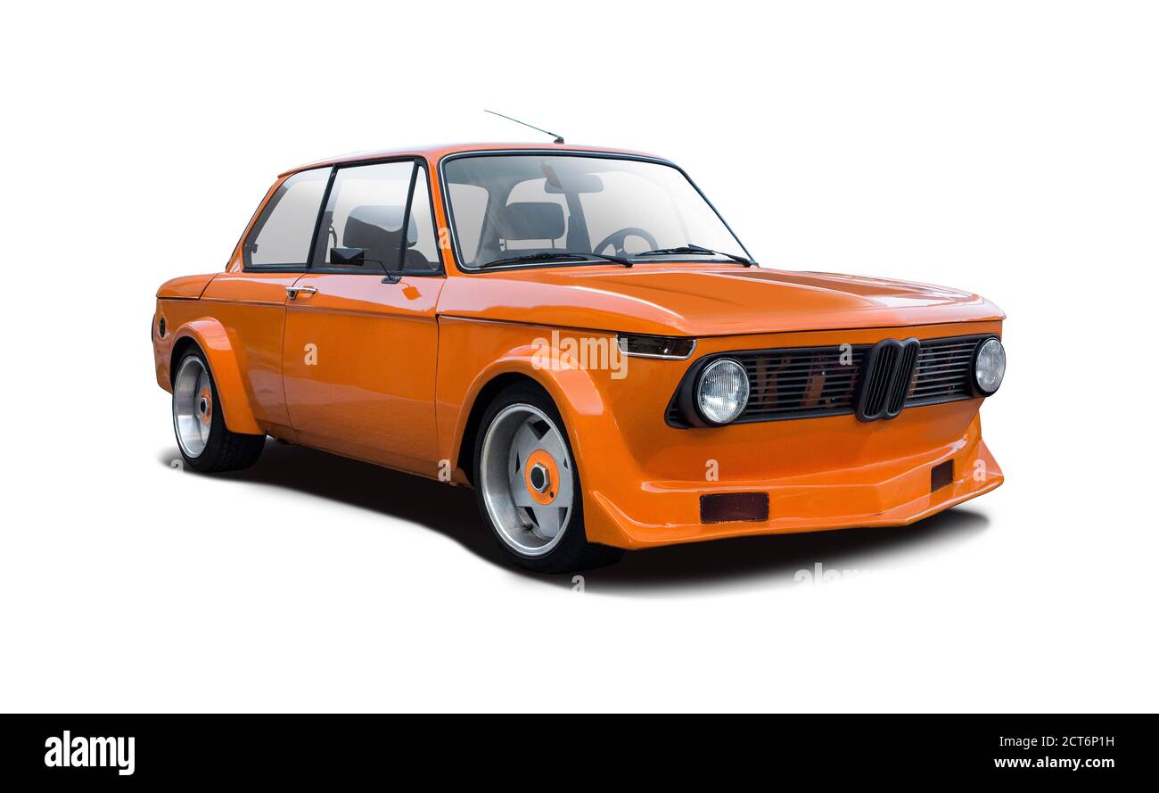 Classic German sedan sport tuned car isolated on white Stock Photo - Alamy