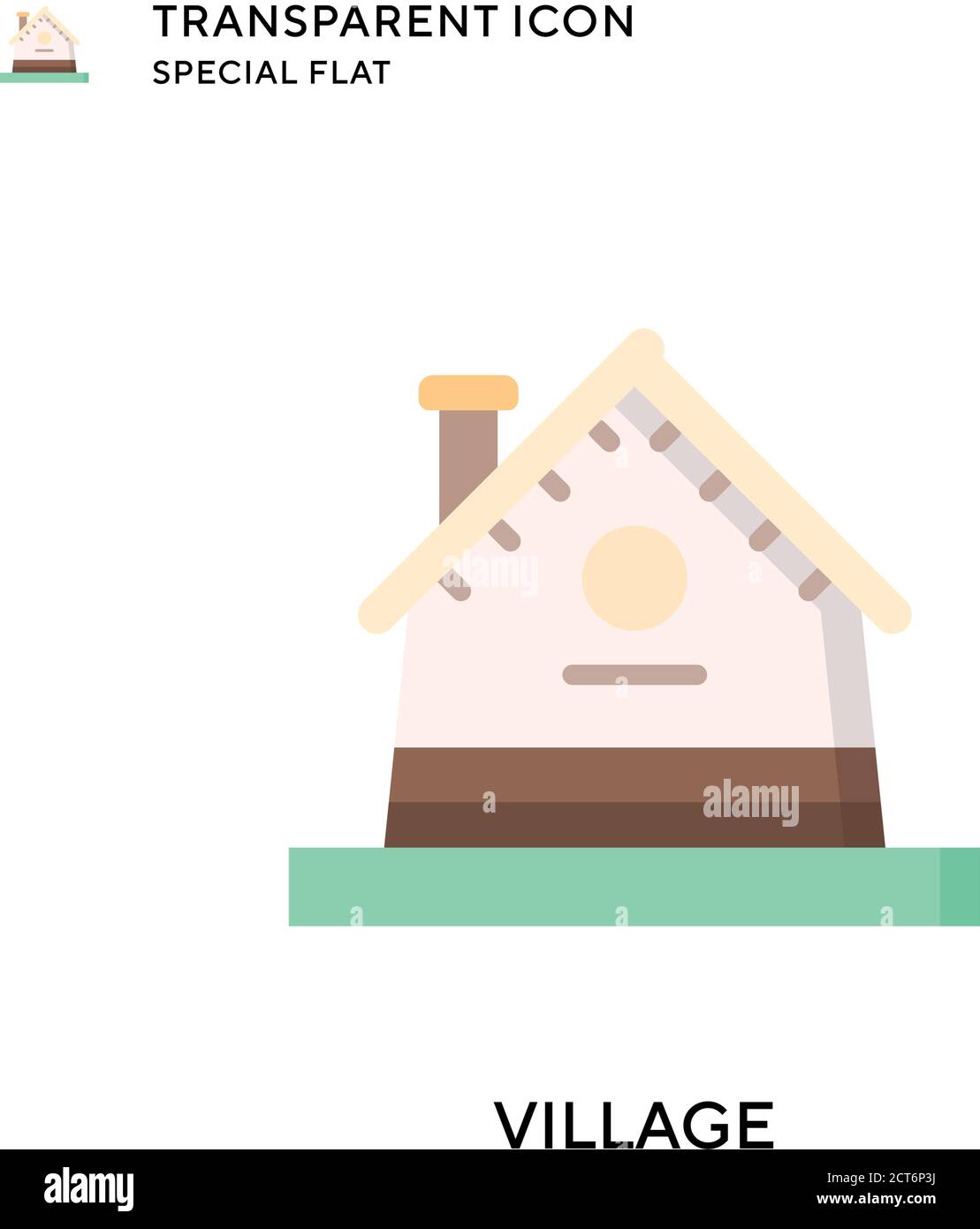 Village vector icon. Flat style illustration. EPS 10 vector Stock ...