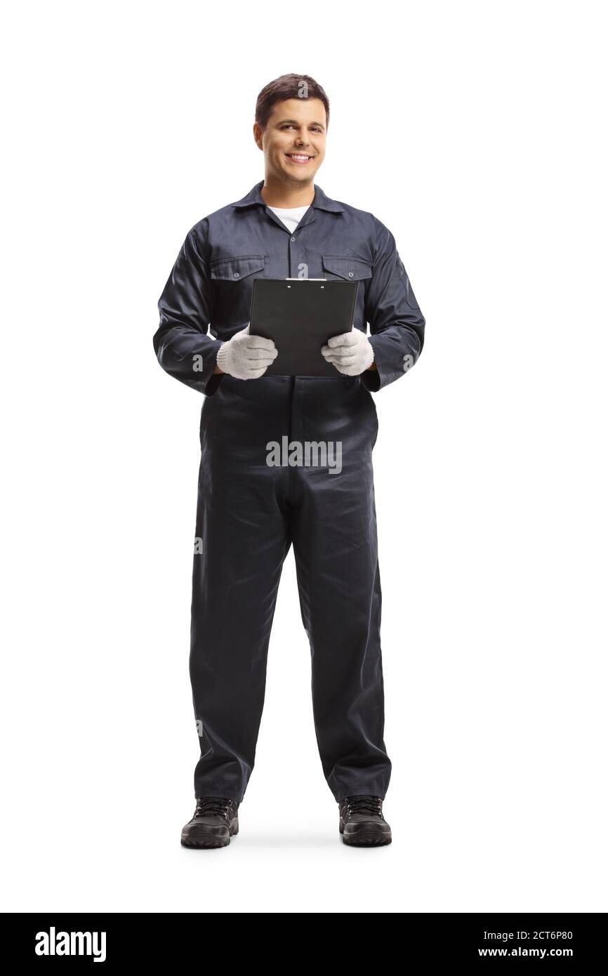 Professional male mechanic in blue Cut Out Stock Images & Pictures - Alamy