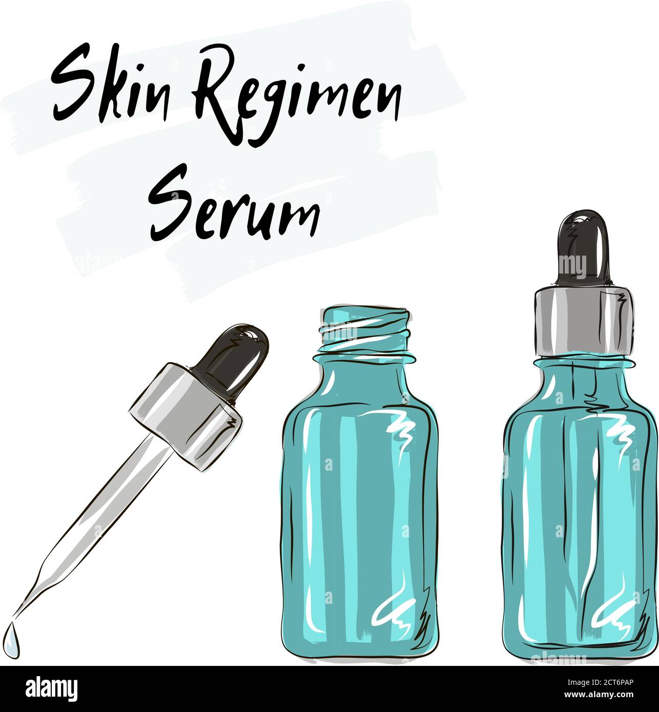 Sketch Of Cosmetics Skin Regimen Serum Stock Vector Image And Art Alamy