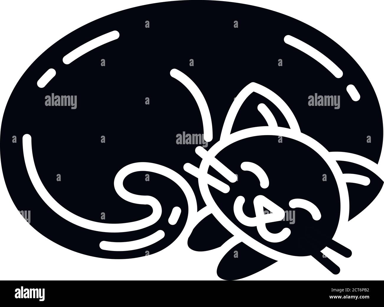 Curled up cat black glyph icon Stock Vector Image & Art - Alamy