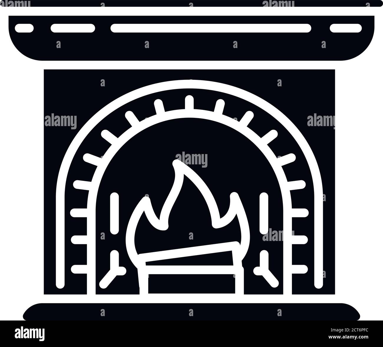 Cozy fireplace icon Black and White Stock Photos & Images - Alamy
