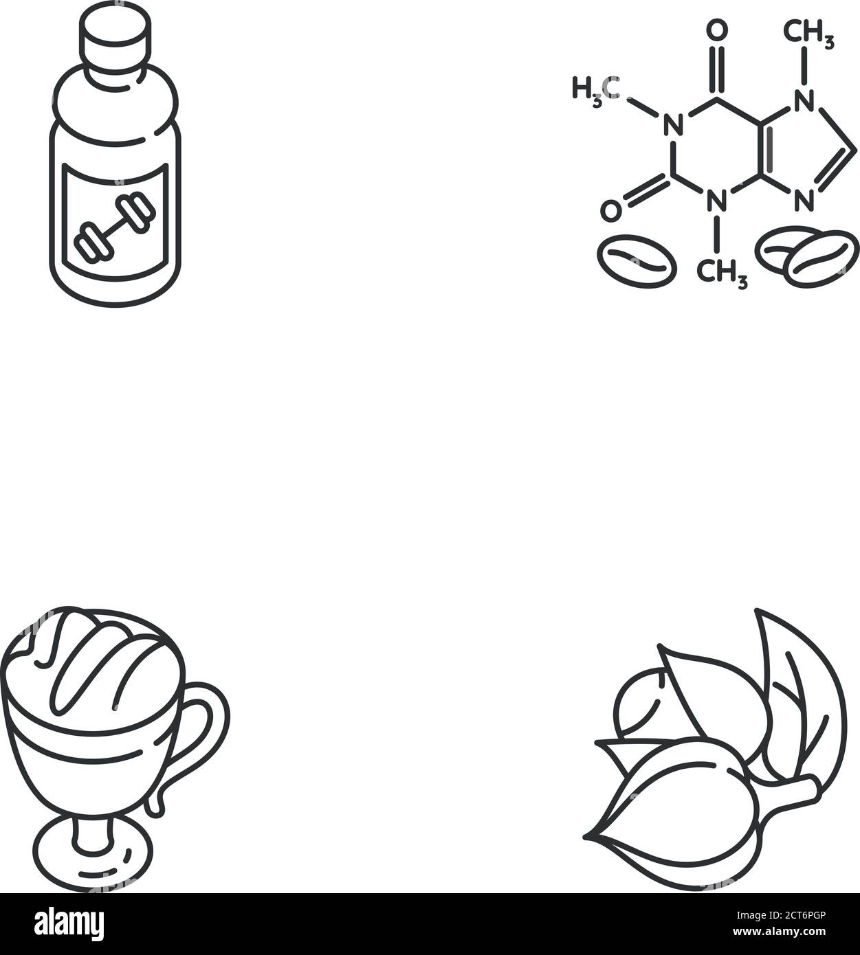 Drinks and ingredients linear icons set Stock Vector Image & Art - Alamy